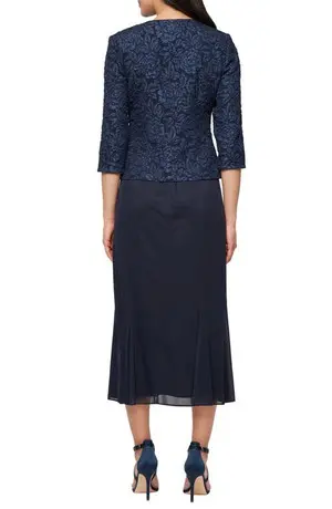 Alex Evenings Jacquard Dress With Jacket