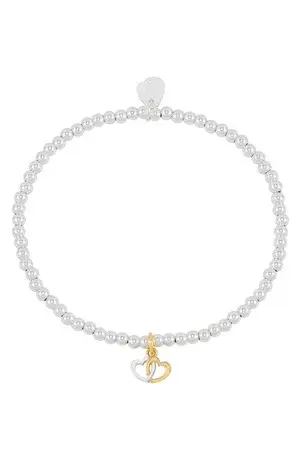 Estée Lauder Sienna Double Heart Beaded Bracelet - Gold And Silver