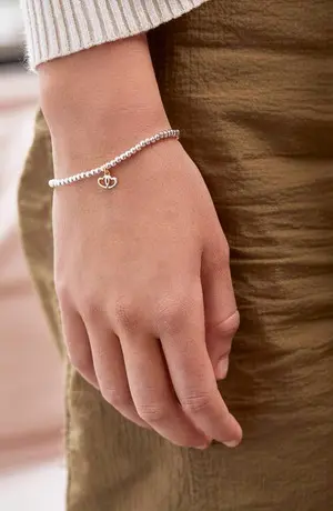 Estée Lauder Sienna Double Heart Beaded Bracelet - Gold And Silver