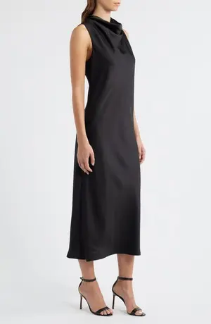 Sam Edelman Cowl Neck Maxi Dress - Black