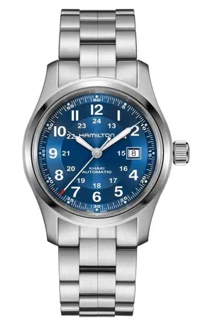 Hamilton Khaki Field Automatic Bracelet Watch - Blue