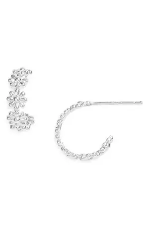 Estée Lauder Daisy Chain Hoop Earrings - Silver