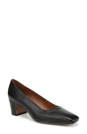 Franco Sarto Salino Square Toe Pump - Black Smooth
