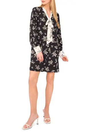 CECE DUPRAZ Tie Neck Long Sleeve Shirtdress