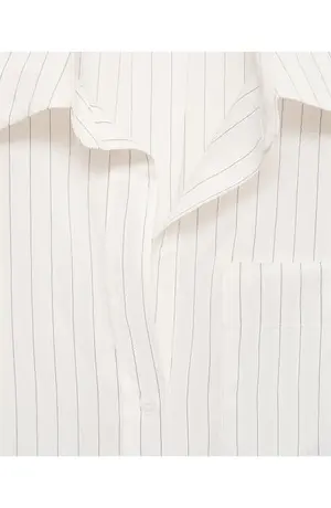 Mango Striped Sheer Long-sleeve Shirt - Off White