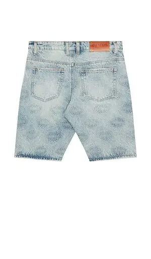 MEMORY LANE M Shield Debossed Pattern Shorts