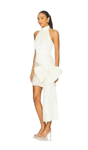 ROTATE BY BIRGER CHRISTENSEN Satin Bow Dress - Egret