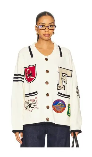 FOUND York Varsity Patch Jacket - Off White