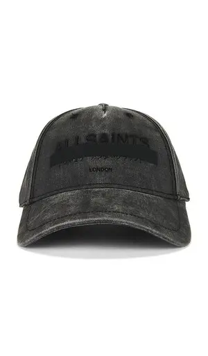 ALLSAINTS Strikethrough Baseball Cap - Washed Black