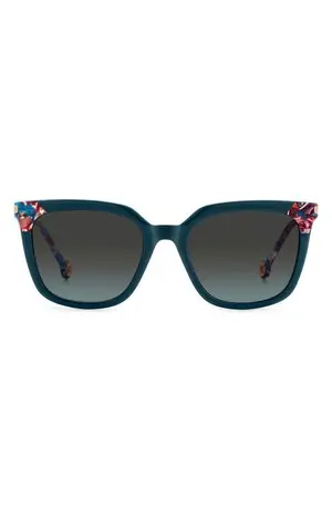 Carolina Herrera 53mm Rectangular Sunglasses - Teal/grey Petrol