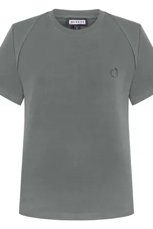 JENDUE J Logo Oversized Basic T-shirt - Purple