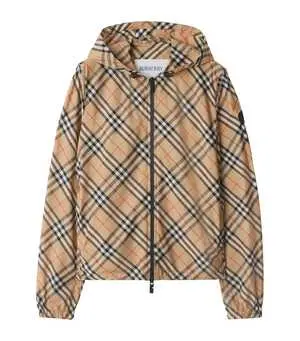 Burberry Check Hooded Jacket - Beige