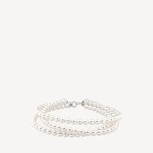 Balenciaga Pearl 3-row Choker - Silver