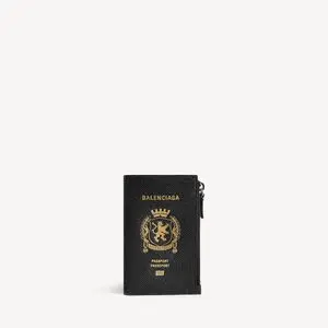 Balenciaga Passport Long Coin And Card Holder - Black