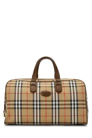 Burberry Haymarket Check Boston Bag - Brown