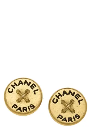 CHANEL Button Earrings