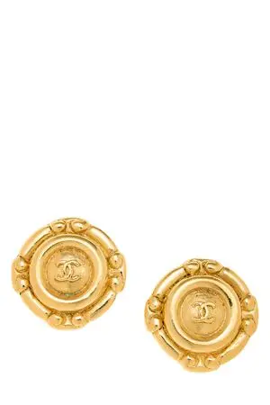 Chanel Button Earrings