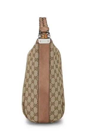 Gucci Original Gg Canvas Bamboo Braided Hobo