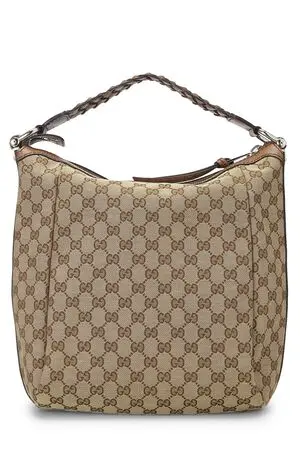 Gucci Original Gg Canvas Bamboo Braided Hobo