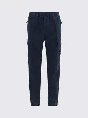 Stone Island Slim Fit Stretch Technical Fabric Cargo Trousers With Compass Logo - Navy
