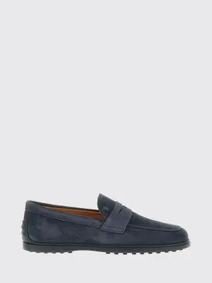 TOD'S Suede Penny Loafers With T Timeless Logo - Blue