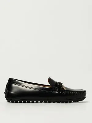 TOD'S Leather Loafers With Metal Detailing - Black