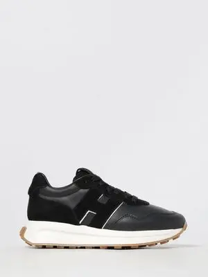 Hogan Leather And Suede Sneakers - Black