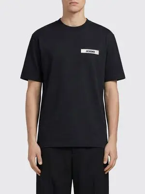 Jacquemus Contrast Appliqué Logo Cotton Crew-neck T-shirt - Black