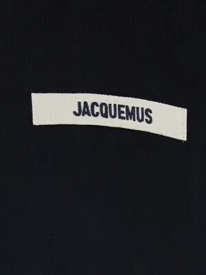 Jacquemus Contrast Appliqué Logo Cotton Crew-neck T-shirt - Black