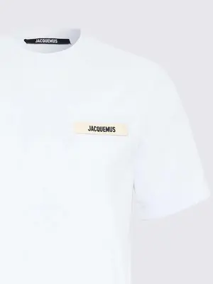 Jacquemus Contrast Appliqué Logo Cotton Crew-neck T-shirt - Gnawed Blue