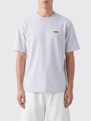 Jacquemus Contrast Appliqué Logo Cotton Crew-neck T-shirt Grey