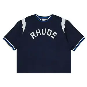 Rhude Logo Lightning Ringer Tee - Blue