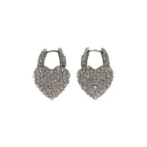 Balenciaga Minnie Heart Earrings - Silver