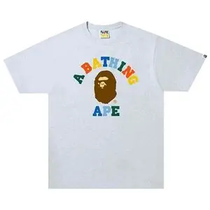 A BATHING APE Ape Head One Point Tee - Grey