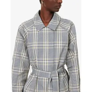 Camilla And Marc Delta Plaid Check-print Woven Trench Coat