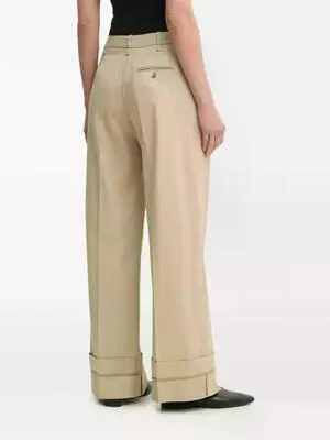 SAMSOE SAMSOE Wide-leg Trousers With Cuffed Hems