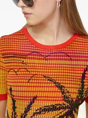 Desigual Ombré Palm Tree Knit Mini Dress
