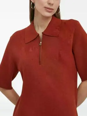 Tiger Of Sweden Zip-front Knitted Polo Top