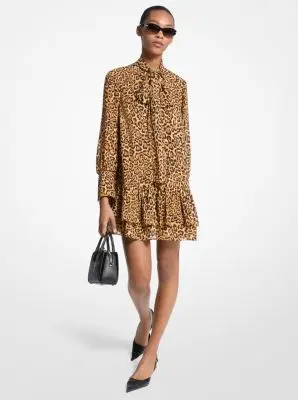 Michael Kors Georgette Tie-neck Dress