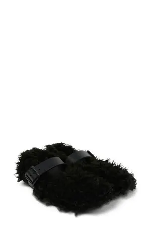 Camper Lab Gender Inclusive Wabi Faux Fur Slipper - Black