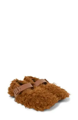 Camper Lab Gender Inclusive Wabi Faux Fur Slipper - Medium Brown