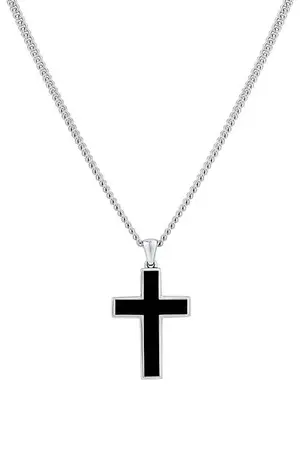VINCERO Stone Cross Pendant Necklace - Sterling Silver