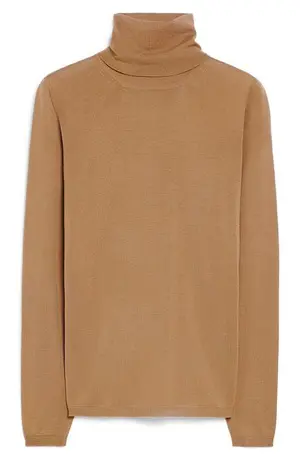 Max Mara Saluto Virgin Wool Turtleneck Sweater - Camel