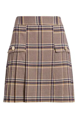 TAHARI ASL Plaid Pleated Skirt