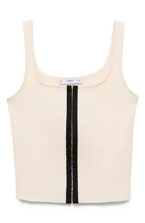 Mango Contrast Placket Rib Tank