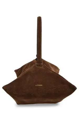 Altuzarra Origami Studded Suede Shoulder Bag - Chocolate