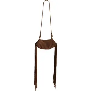 Altuzarra Mini Origami Fringe Suede Crossbody Bag - Chocolate
