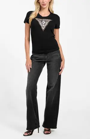 Guess Python Triangle Embellished Graphic T-shirt