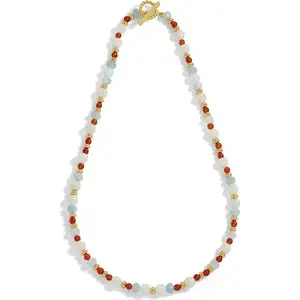 Estée Lauder Beaded Necklace With Toggle Closure - White Multi