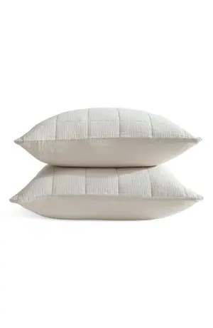 Calvin Klein Quilted Cotton Gauze Euro Pillow Sham - Light Beige
